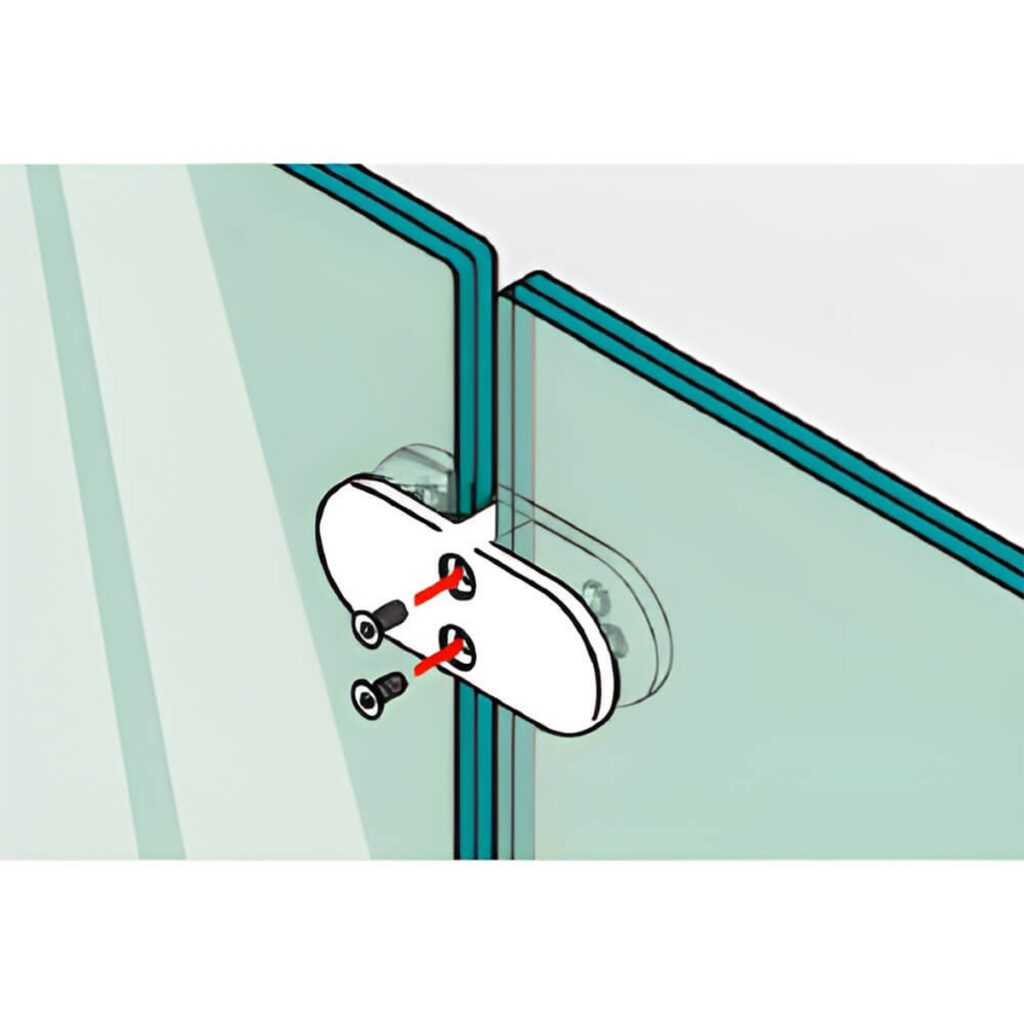 180° Glass-to-Glass In-Line Balustrade Connector | The Glass Warehouse