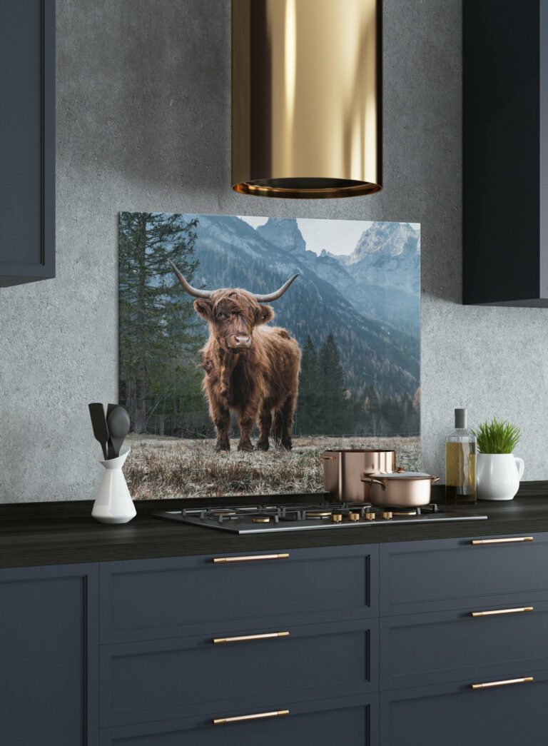Highland Cow Print Splashback | The Glass Warehouse