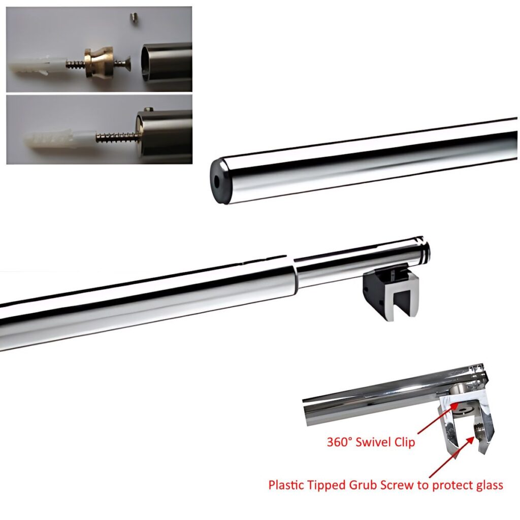 Adjustable Shower Screen Support Bar | The Glass Warehouse