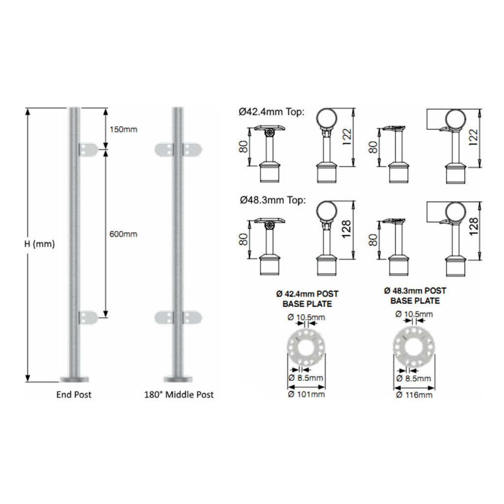Glass Balustrade End Post | Easy Install | The Glass Warehouse